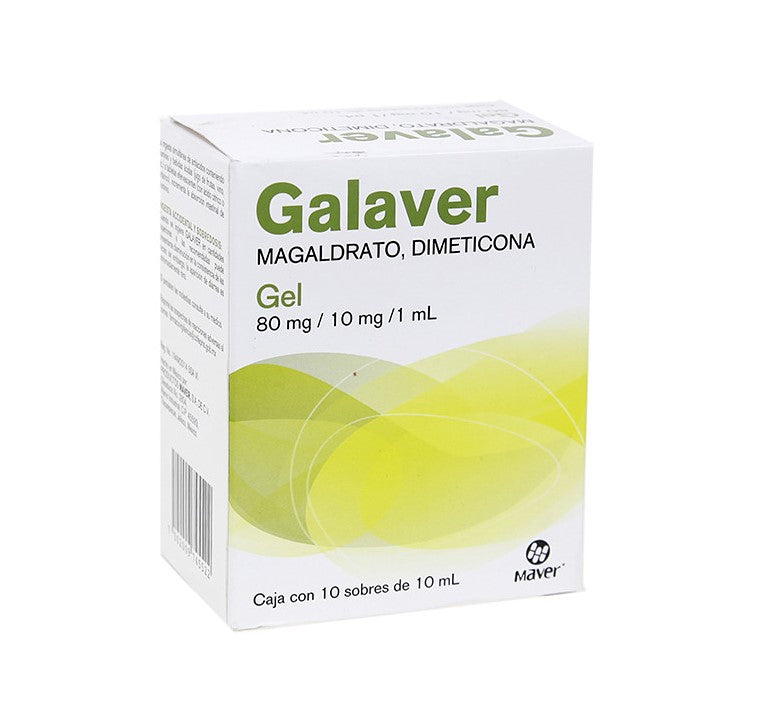 Galaver (Magaldrato / Dimeticona) gel oral. Caja con 10 sobres de 10 m ...